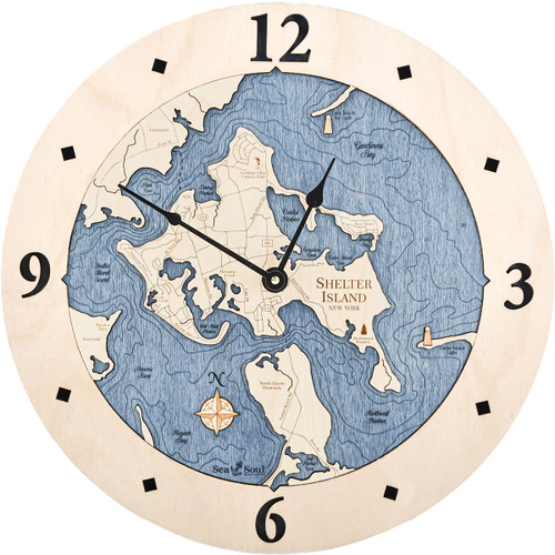 Shelter Island, NY Nautical Wood Clock