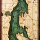 Lake Washington Wooden Map Art | Topographic 3D Chart