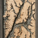 Inside Passage Wooden Map Art | Topographic 3D Chart