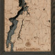 Lake Champlain Wooden Map Art | Topographic 3D Chart