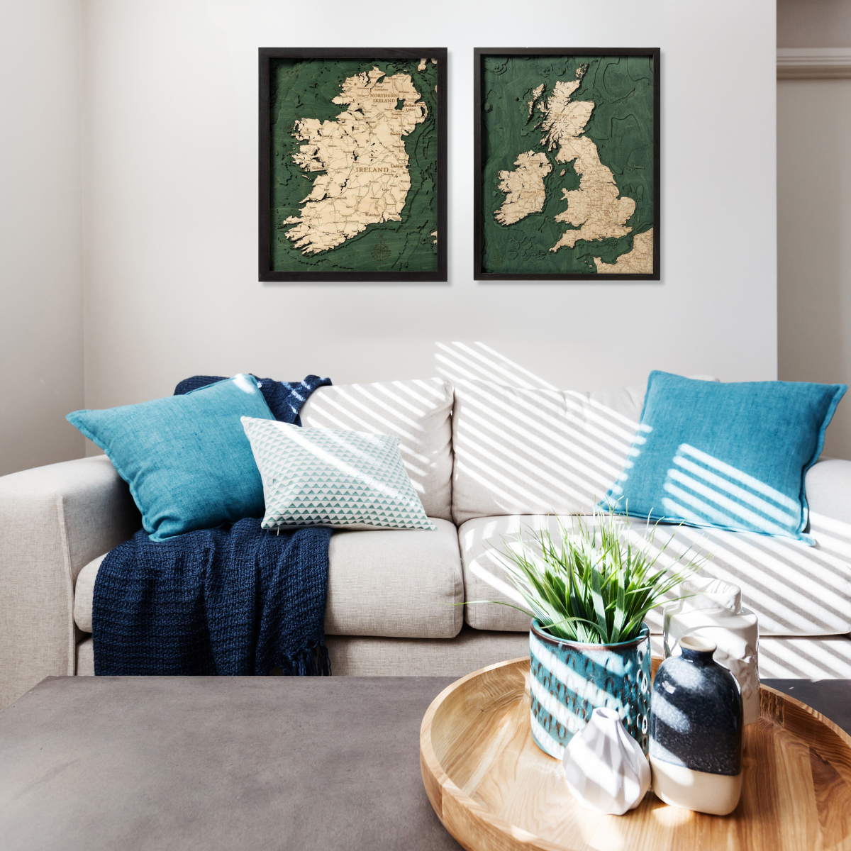 Ireland Wooden Map Art | Eire | Topographic 3D Chart