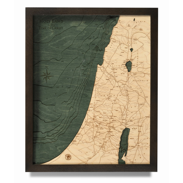 Holy Land Wooden Map Art | Topographic 3D Chart