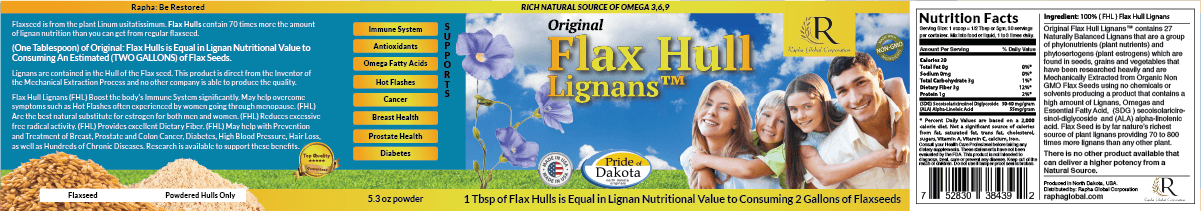 Organic Flax Hull Lignans (FHL) Powder (SDG) - Rapha Global