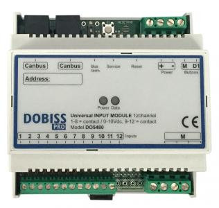 Dobiss PRO Universal Input Module - 12 x NC/NO or 0-10V Analog Voltage ...