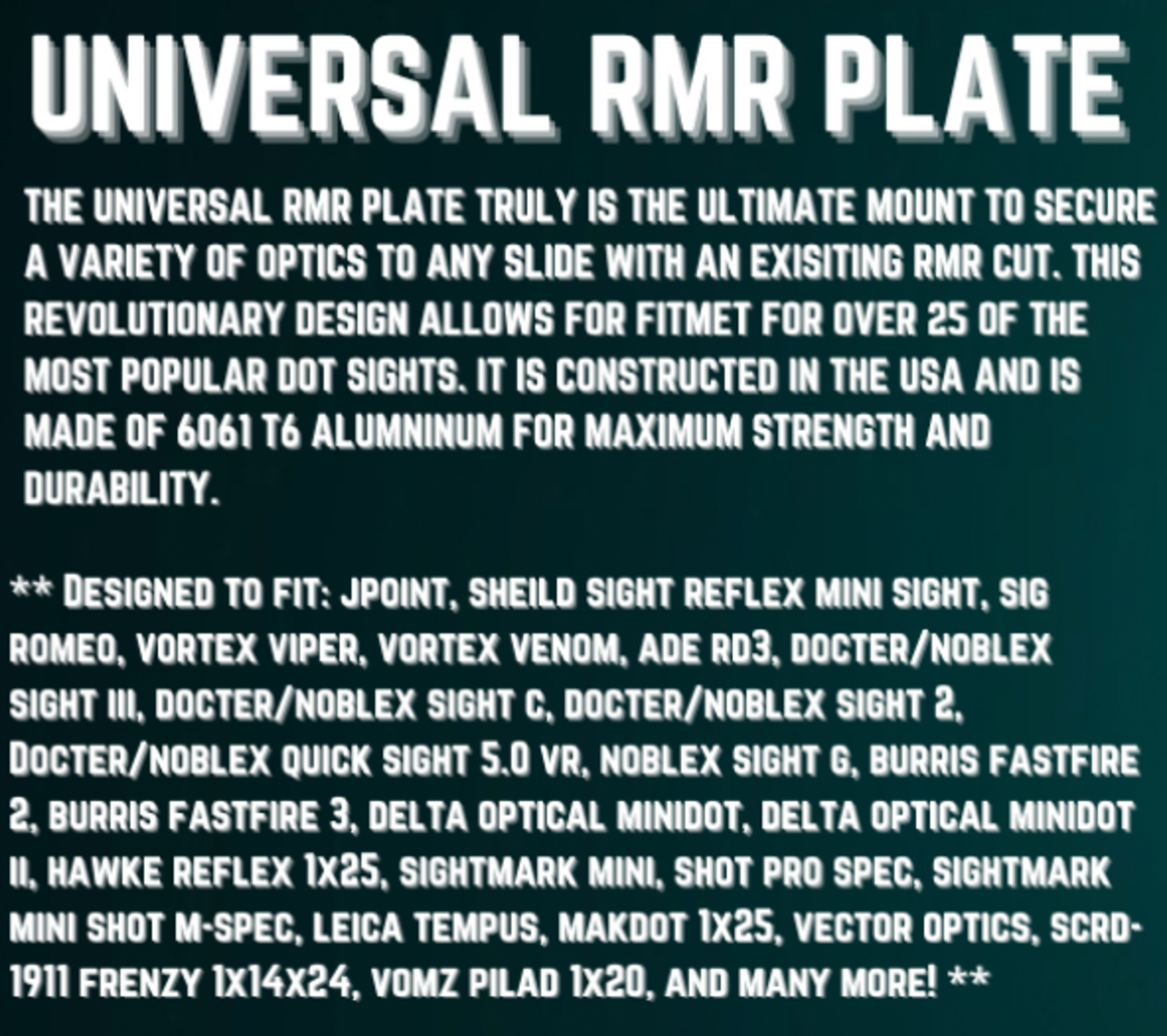 Universal Optic Converter Plate to convert any Optic Cut/Plate with ...
