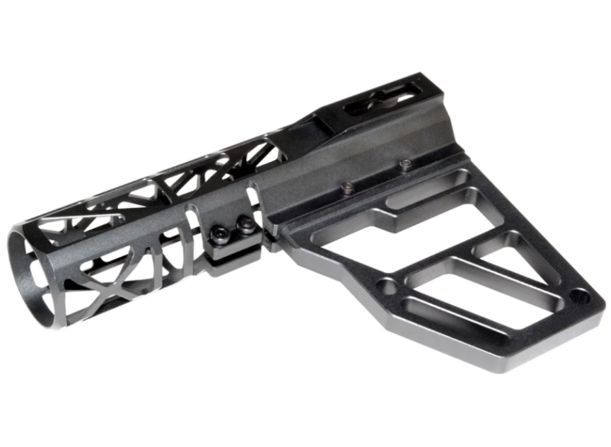 Skeletonized Pistol Brace Stabilizer, Black Anodized Aluminum ...
