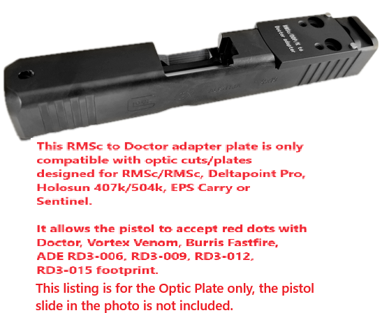 RMSc/DDP/K to Doctor Adaptor Mounting Plate for converting Any Optic ...