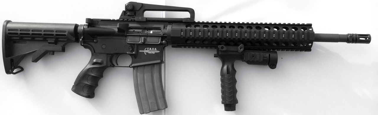 ar15 Rifle GRIP Foregrip+Storage+Pressure Switch+Flashlight Adapter ...