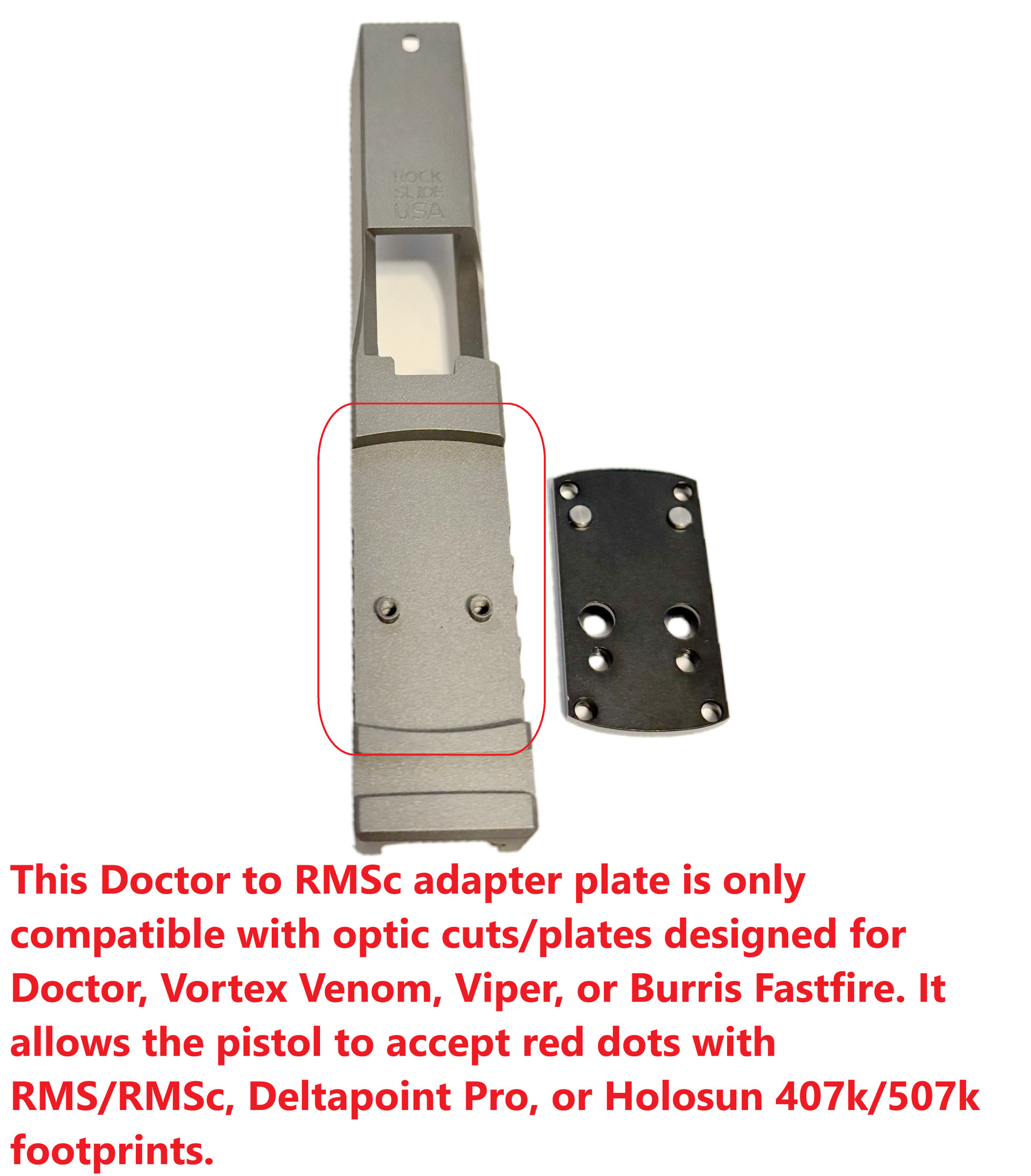 RMSc/DDP/K to Doctor Adaptor Mounting Plate for converting Any Optic ...