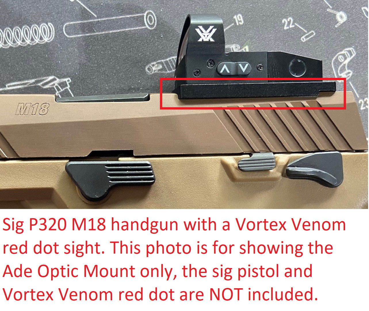 Sig Sauer P320-M17, M18, X-Compact, X-5 Legion Handgun Mount Plate for ...