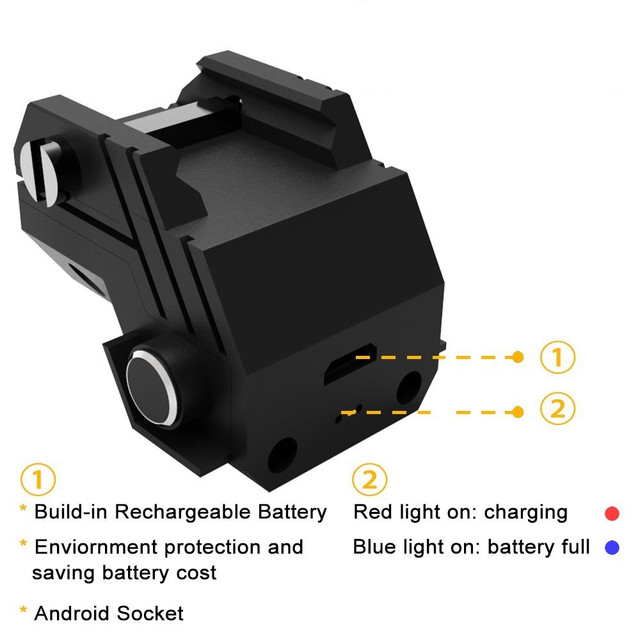 Rechargeable Ultra Compact RED Laser for pistol, rifle, shotgun ...