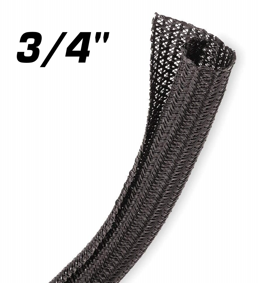 Split Braid Sleeving 19mm (3/4") Black - Motorsport Electronics Limited