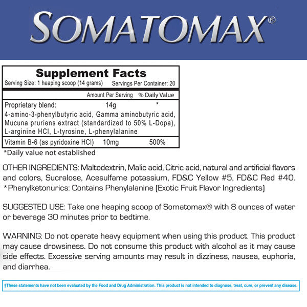 Somatomax by Hi-Tech Pharmaceuticals | Sleep & Recovery Supplement