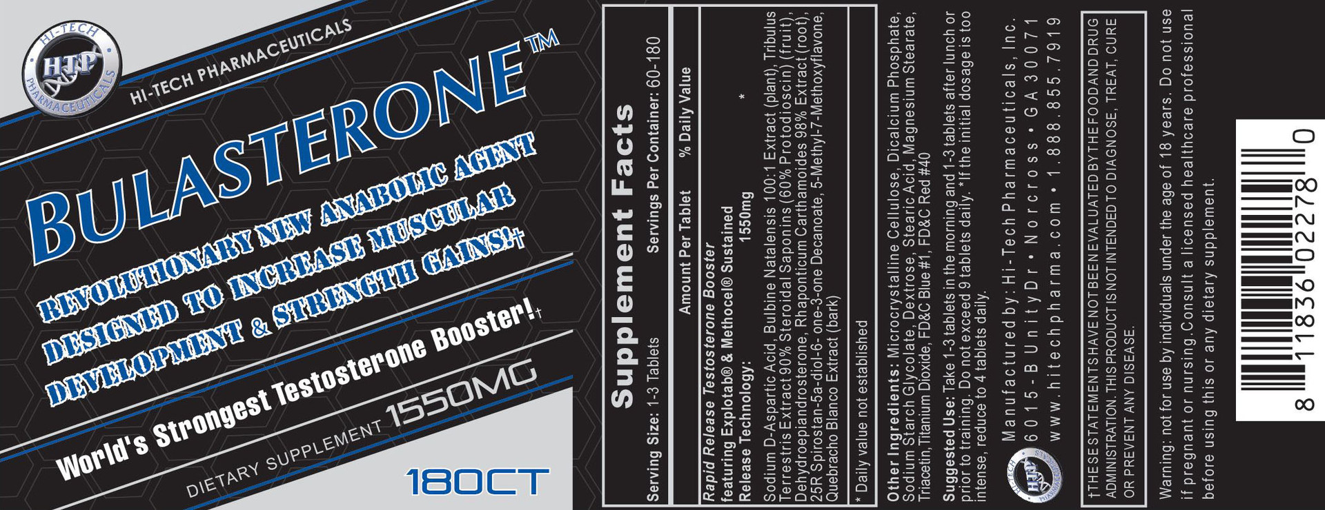 Hi-Tech Bulasterone 180 Tablets