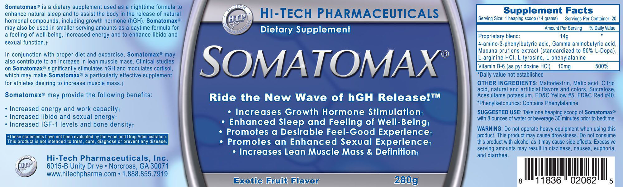 Somatomax by Hi-Tech Pharmaceuticals | Sleep & Recovery Supplement