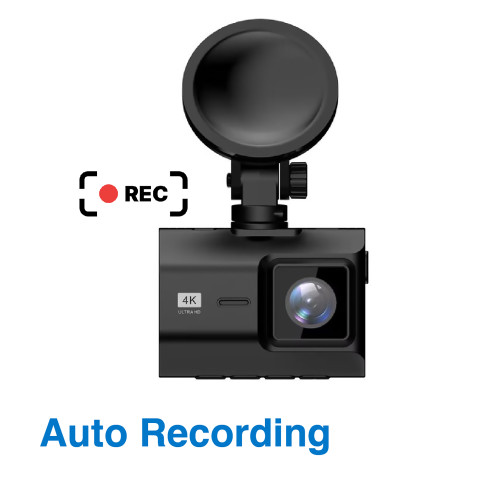 Laser 4K UHD Dash Camera with Auto Recording and Detection