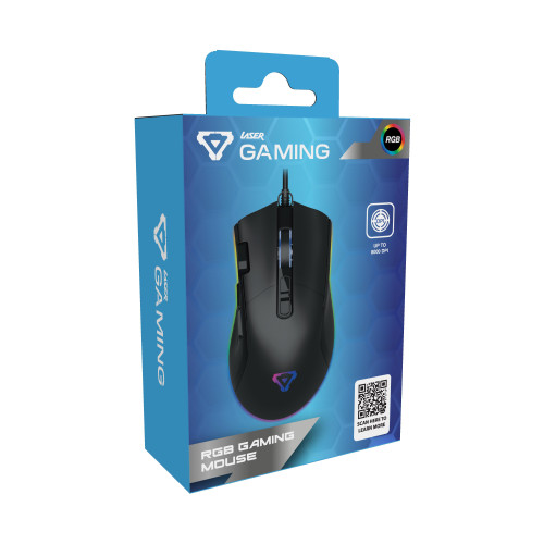 Laser Wired RGB Gaming Mouse Black 8000 DPI