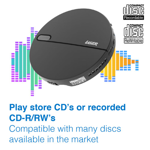 Laser Portable CD MP3 Player with Anti Skip Tech | Laser
