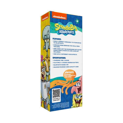 SpongeBob Kids Bluetooth Karaoke Mic | Fun Voice Effects