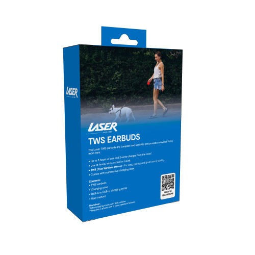 Laser TWS White Earbuds: Superior Sound, Ultimate Comfort
