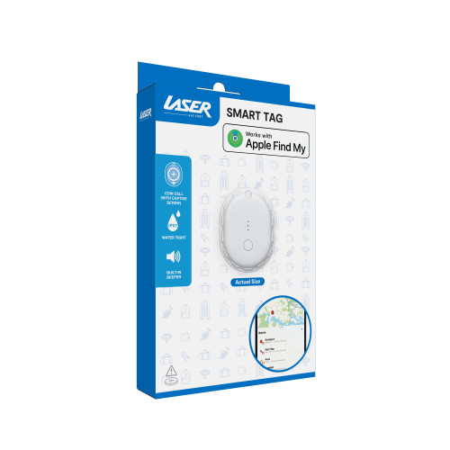Laser Mini Smart Tag - Track with Apple Find My (White)