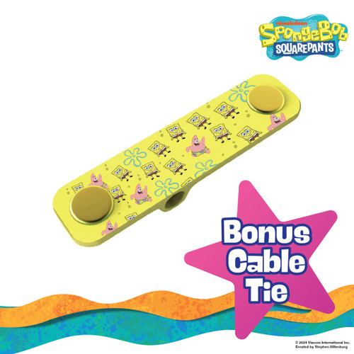 SpongeBob USB-C to USB-A Cable, 1m, Bonus Cable Tie