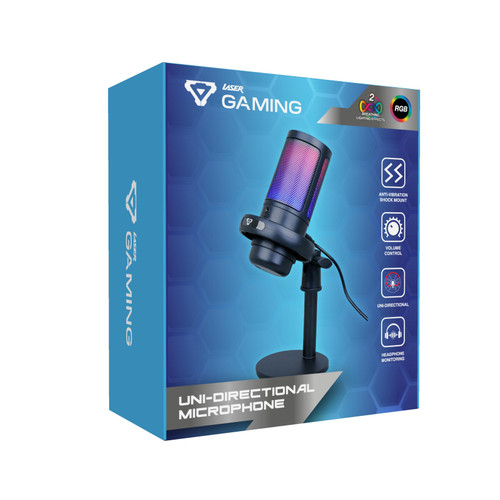 Laser RGB Streaming Microphone | Headphone Jack Included