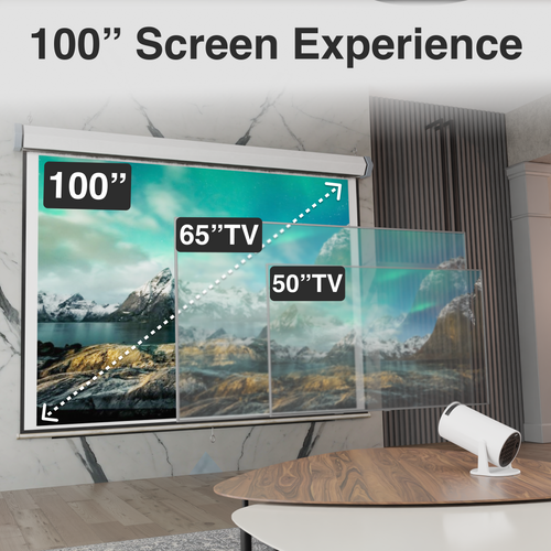 Laser Smart LED Projector - 100-Inch Screen, Android TV