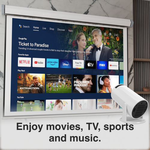 Laser Smart LED Projector - 100-Inch Screen, Android TV