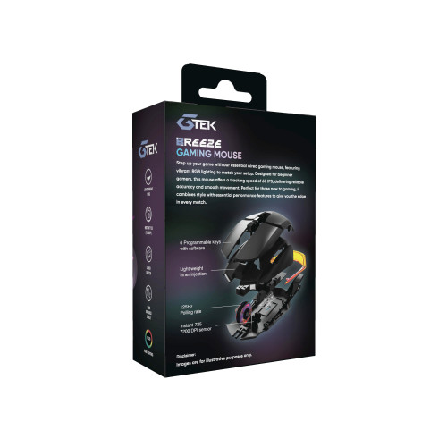 GTEK RGB Gaming Mouse with 7 Keys and 7200 DPI Precision