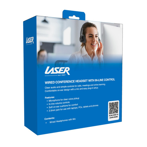 Laser Wired Conference Headset – Clear Audio & Mic