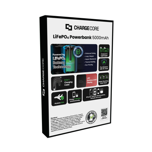 ChargeCore LiFePO4 5000mAh Powerbank Sunset Coral