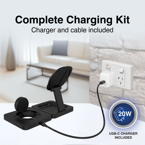ChargeCore 3 in 1 Wireless Charger Apple Samsung