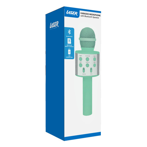 Laser Karaoke Microphone Aquatic Awe | Portable Bluetooth Mic