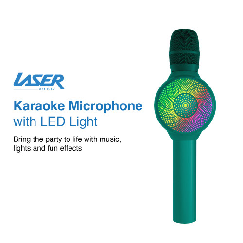 Laser LED Karaoke Microphone Jelly Mint