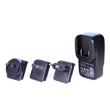 Laser USB Travel Charger 4-Port Global Adapters