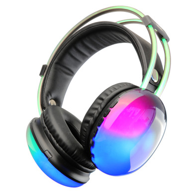 Laser RGB Bluetooth Headphones with Lights Black