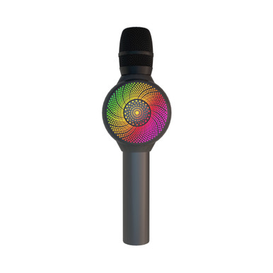Laser LED Karaoke Microphone Black | Bluetooth Mic