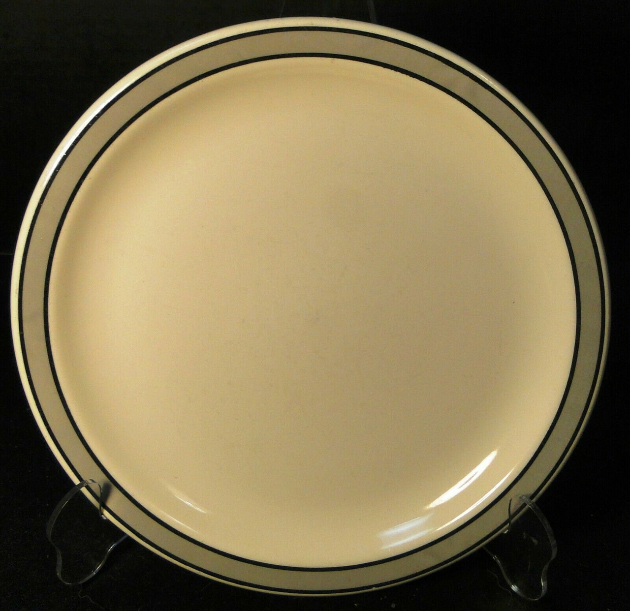 Buffalo China Restaurant Ware Lunch Plates 9 1/4" Gray Band Set of 4 ...