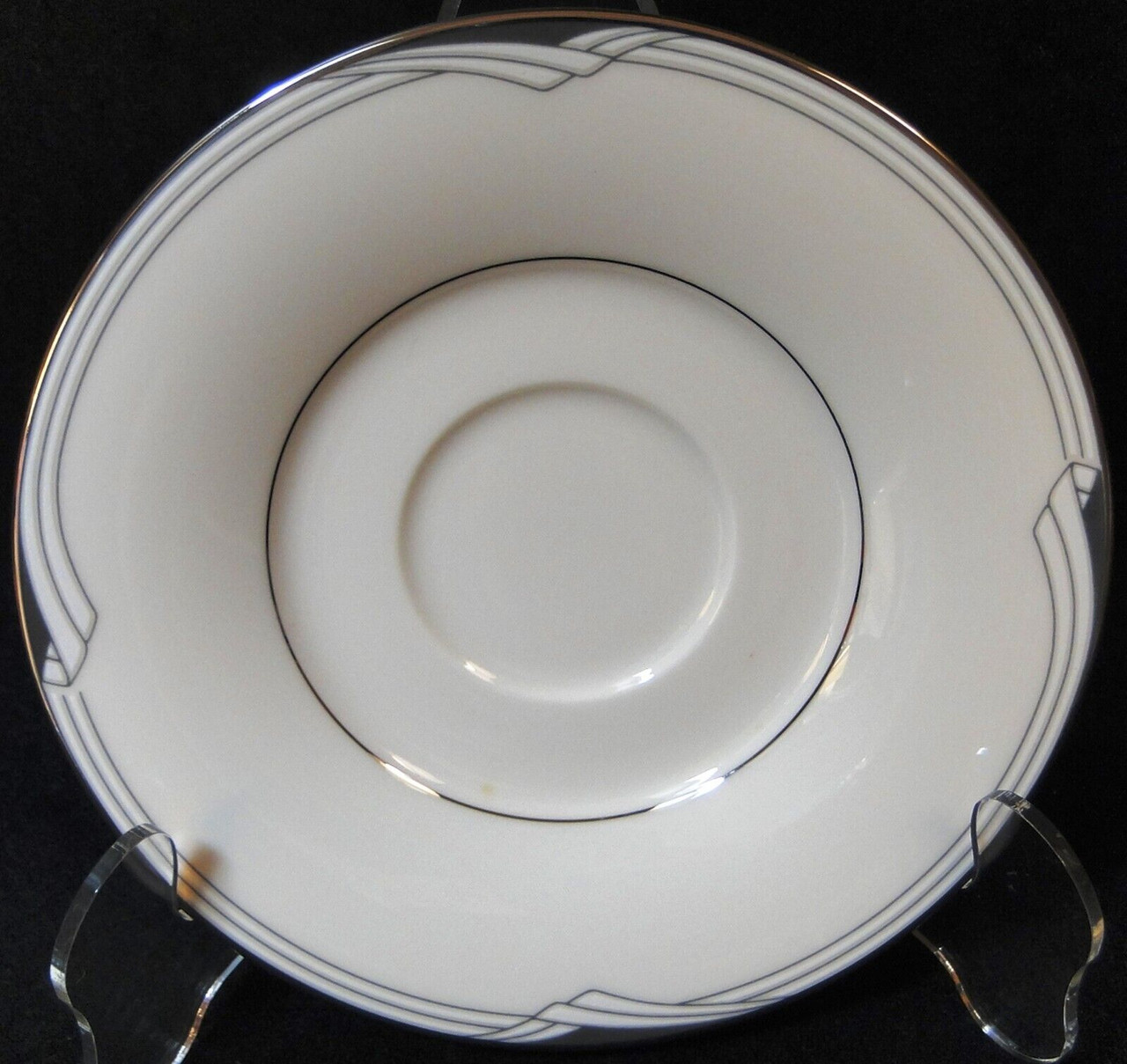 Noritake Sterling Cove Saucers 7720 Platinum Trim White Set of 2 ...