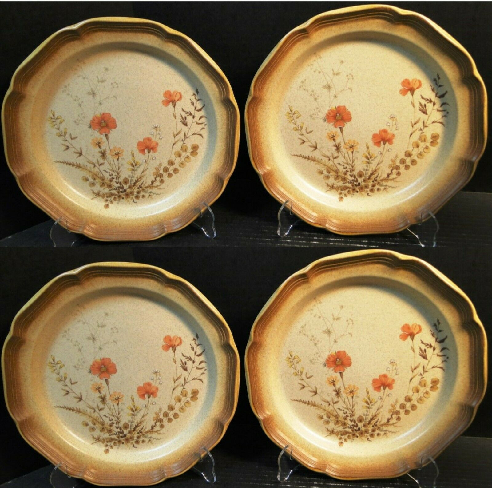 Mikasa Whole Wheat Jardiniere Dinner Plates 10 3/4" E8016 Set of 4 | DR ...