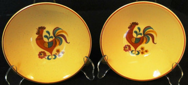 Taylor Smith Taylor Reveille Rooster Berry Bowls 5 1/4" Red Trim Set 2 ...