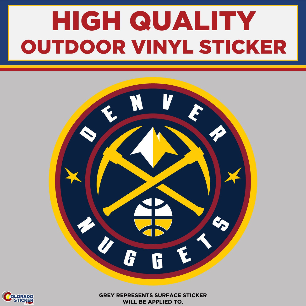 Denver Nuggets, High Quality Vinyl Stickers