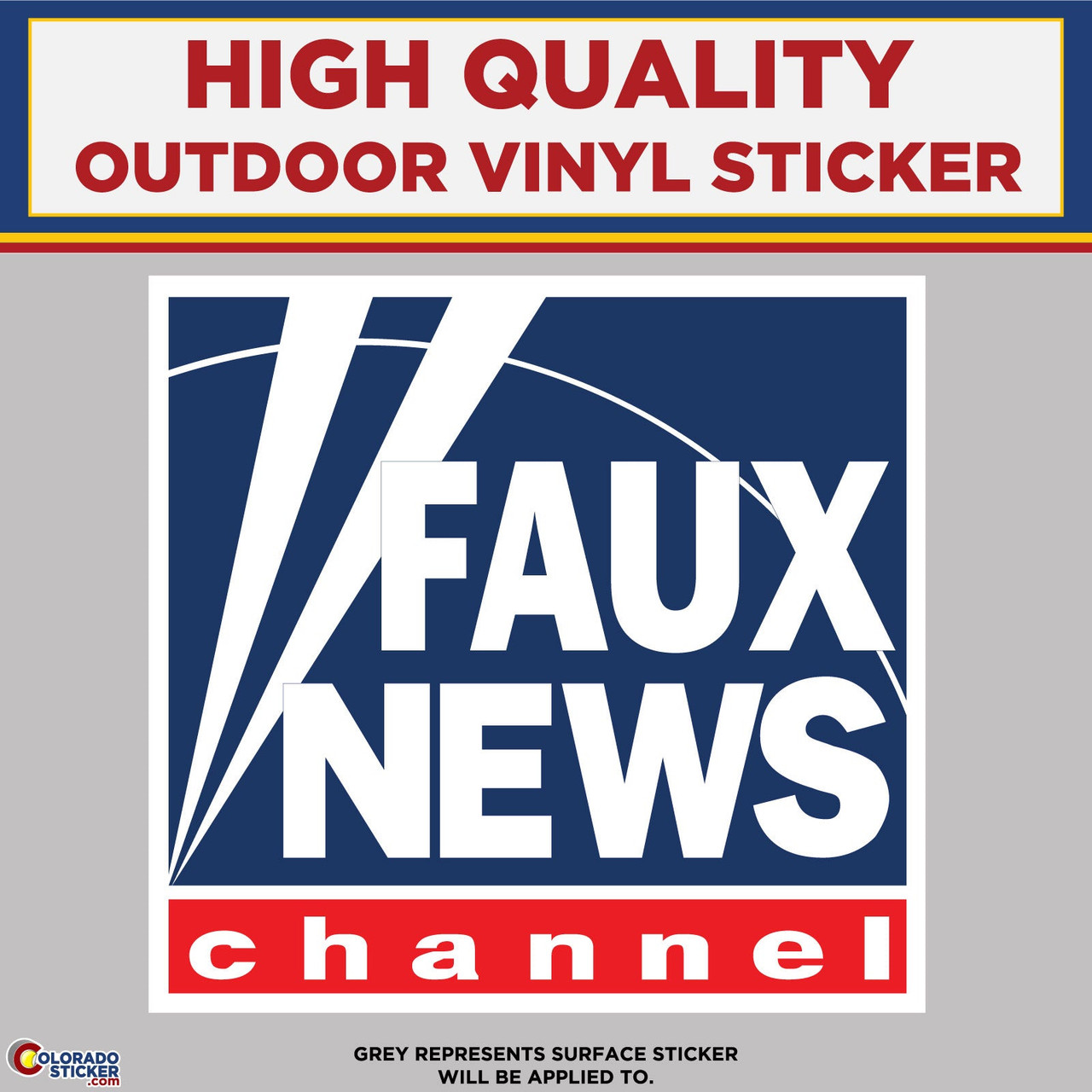 Fox News, Fake News, Faux News, High Quality Vinyl Stickers