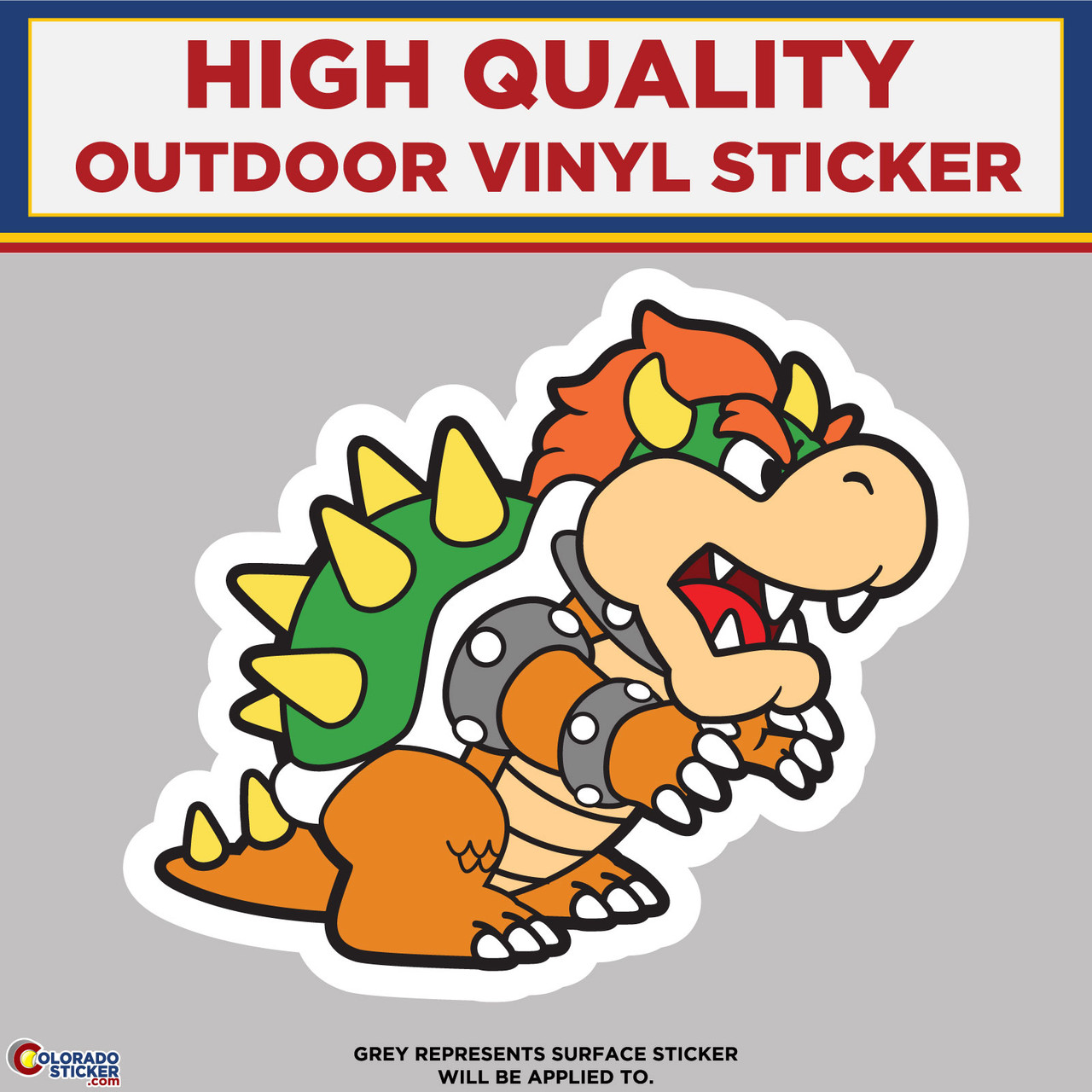 Bowser Side view Super Mario Bros, High Quality Vinyl Stickers