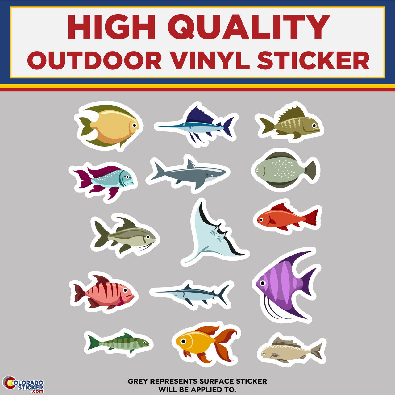 Fish Sticker Sheet, High Quality Vinyl Stickers