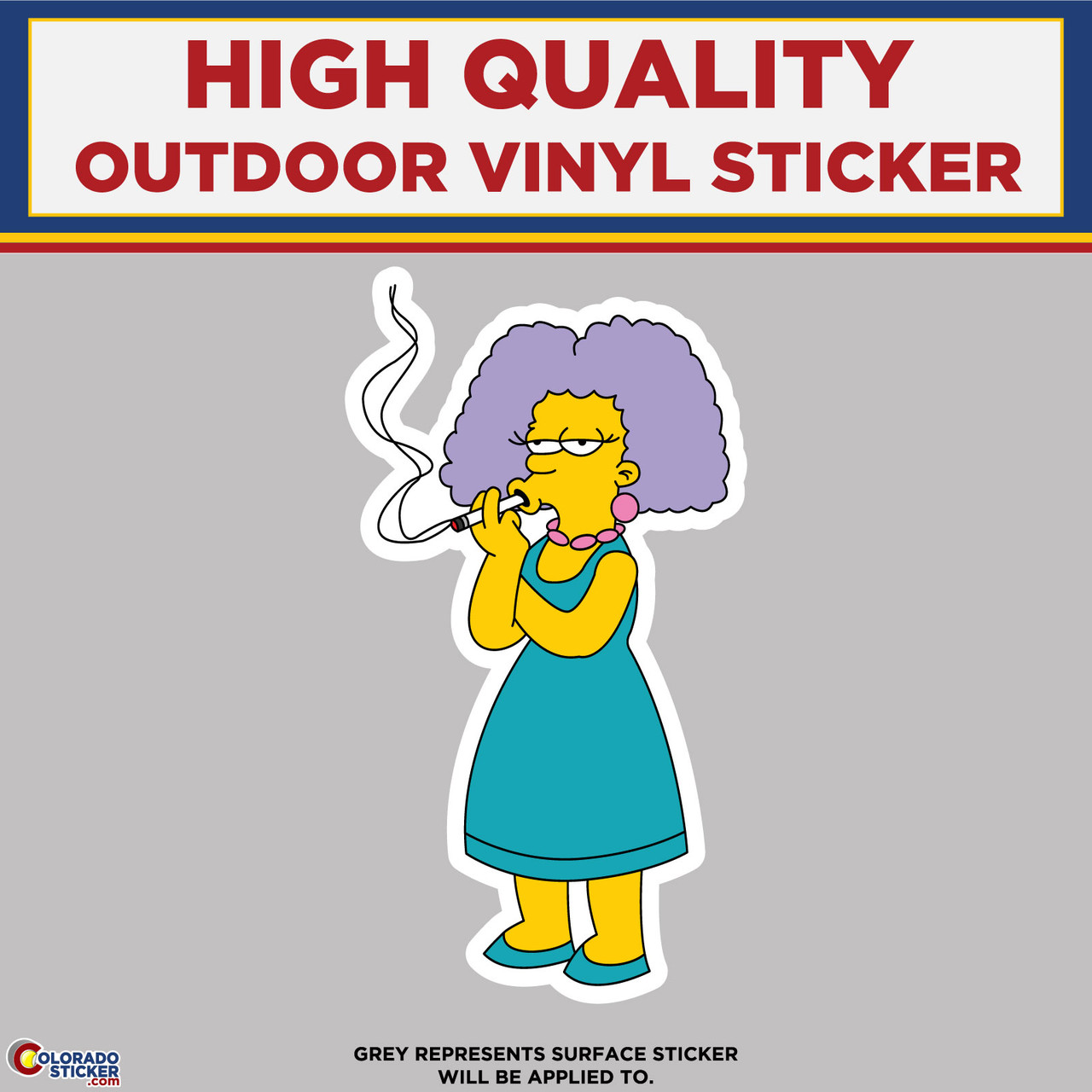 Selma Bouvier Smoking from The Simpsons, High Quality Vinyl Stickers