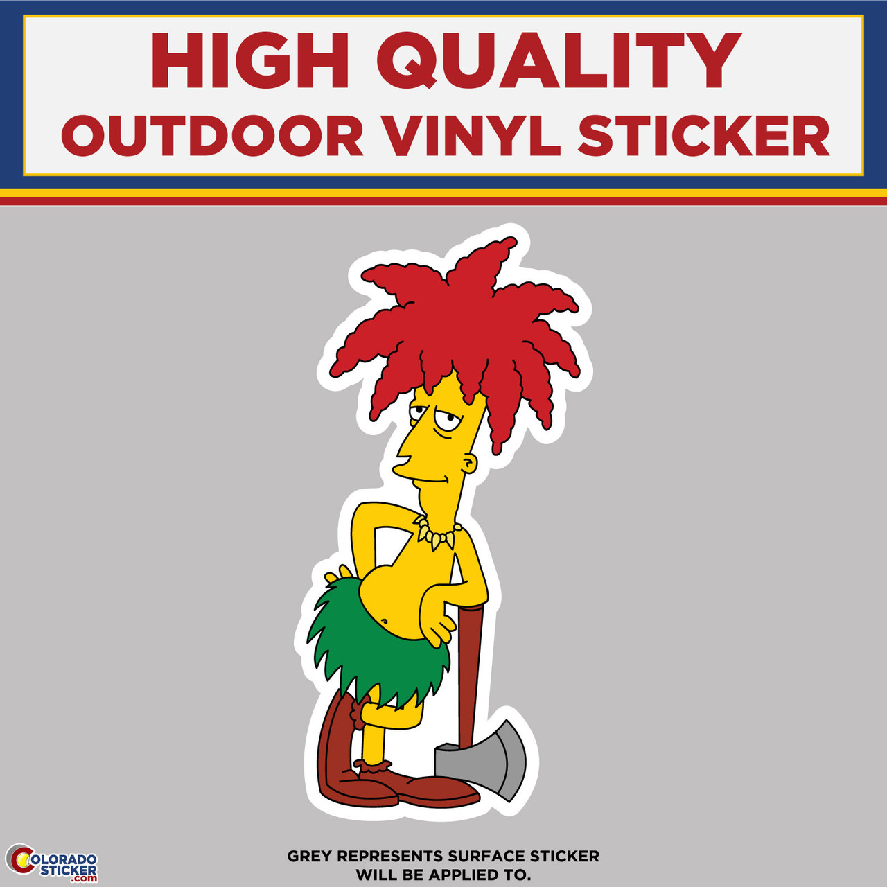 Side Show Bob with Axe From The Simpsons, High Quality Vinyl Stickers