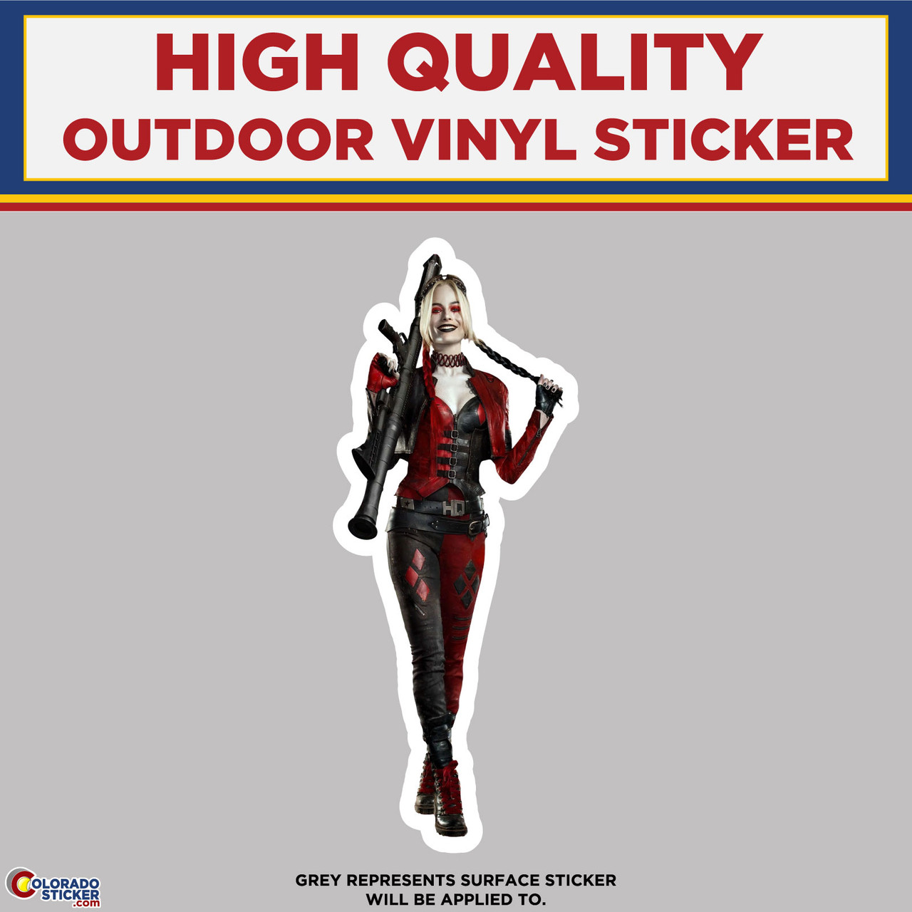 Harley Quinn with Rocket Launcher, High Quality Vinyl Stickers Perfect ...