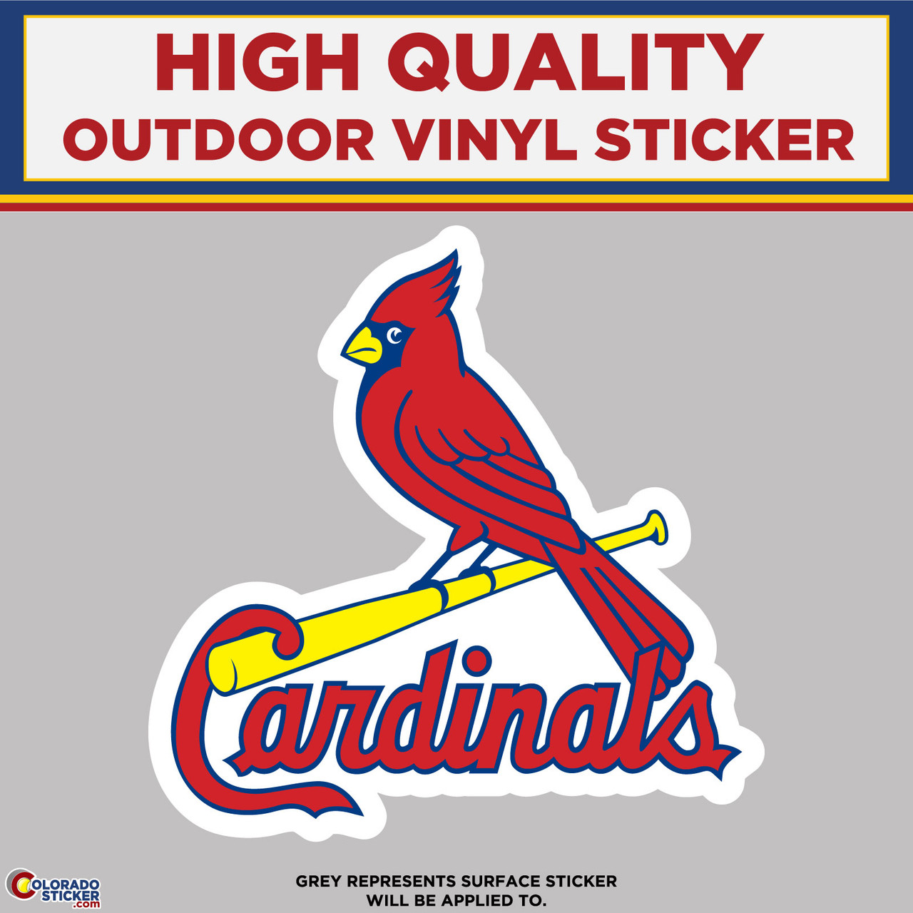 St. Louis Cardinals Bird and Bat, High Quality Vinyl Stickers